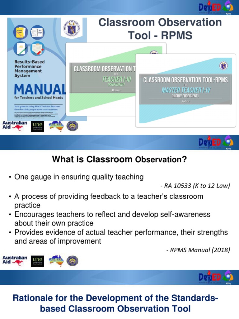 Classroom Observation Tool - RPMS | PDF | Curriculum | Learning