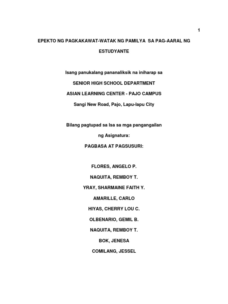 Pananaliksik Group 3 | PDF