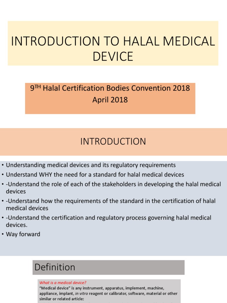Presentation 5 An Introduction To Halal Medical Device | PDF | Medical ...