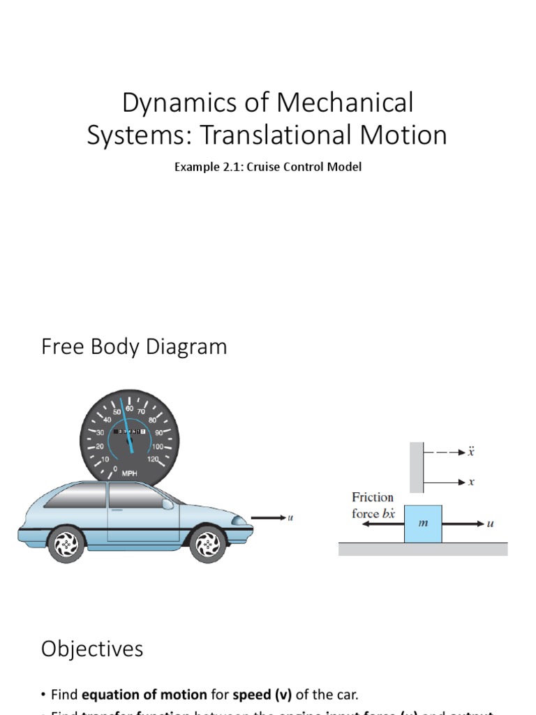 Dynamics of Mechanical Systems: Translational Motion: Example 2.1 ...