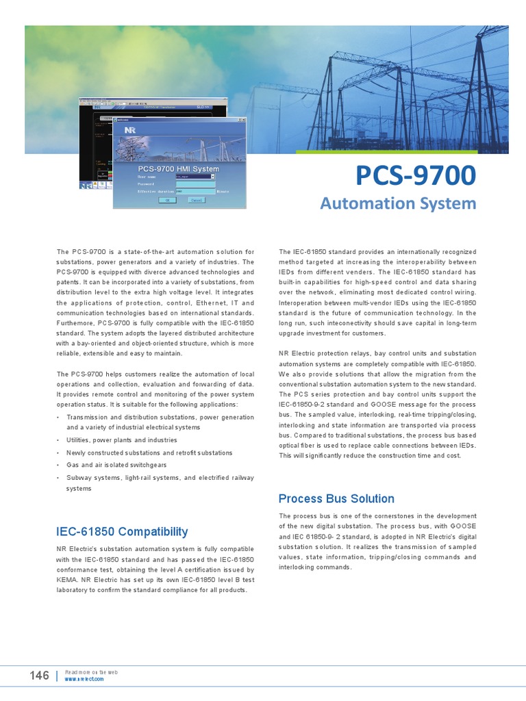 NR Electric PCS-9700 Substation Automation | PDF | Electrical ...