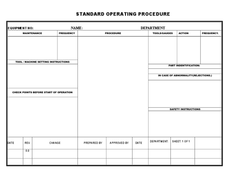 Sop Format - Standard | PDF