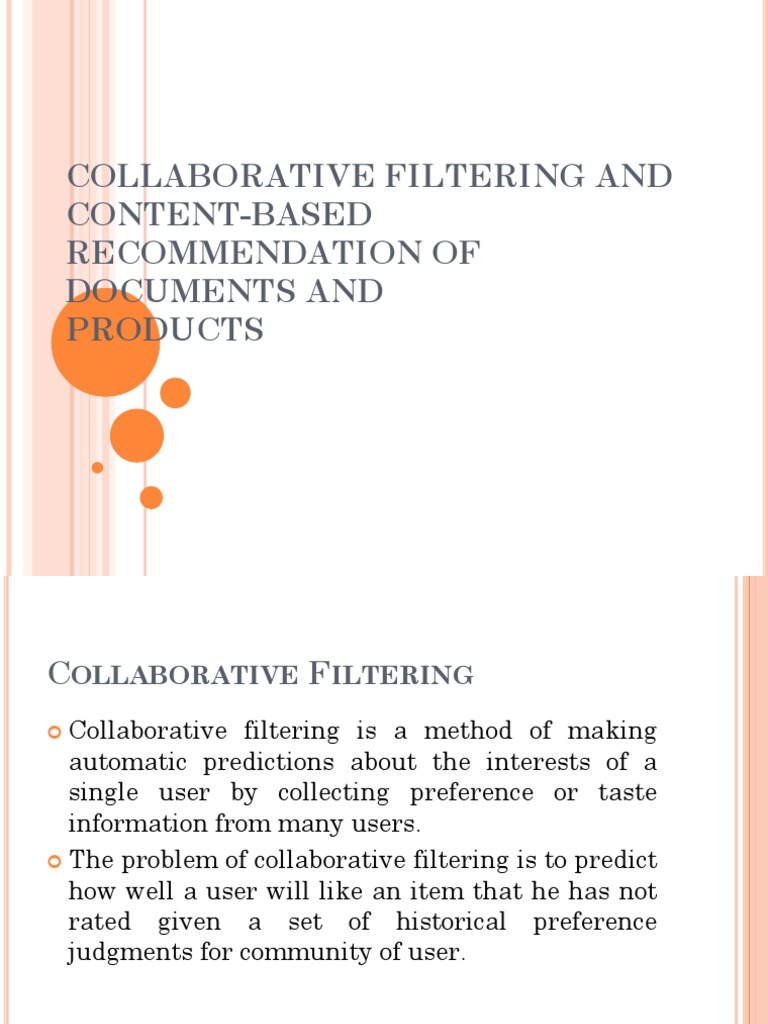 Collaborative Filtering and Content-Based Recommendation of Documents ...