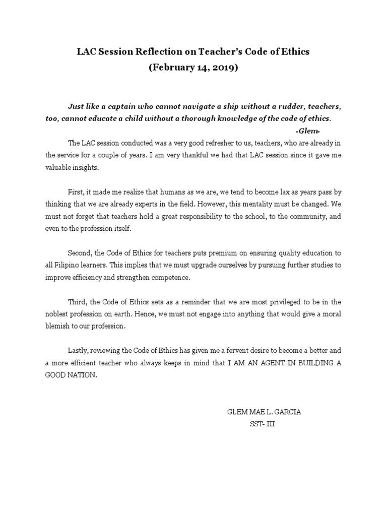 LAC Session Reflection