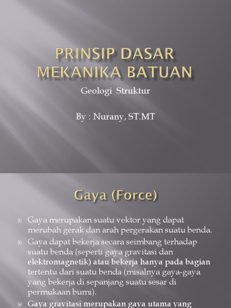 Prinsip Dasar Mekanika Batuan-GeoStruk2 | PDF