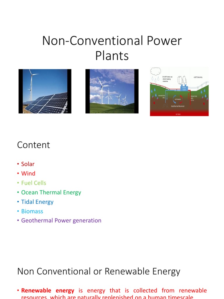 Non-Conventional Power Plants | PDF | Fuel Cell | Renewable Energy