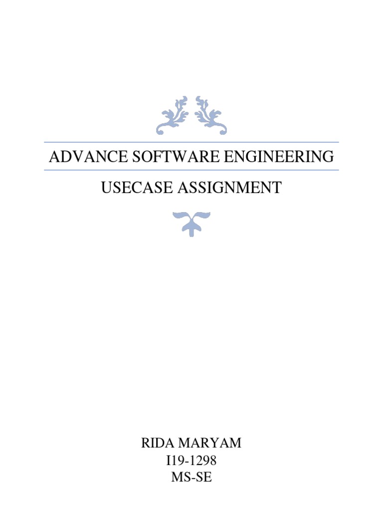 Advance Software Engineering Usecase Assignment: Rida Maryam I19-1298 Ms-Se | PDF | Password ...