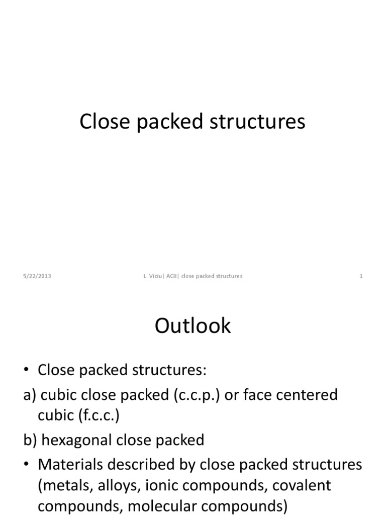 Close-Packed Structure Types and Properties | PDF | Materials ...