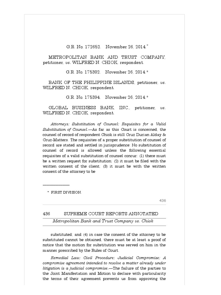 MBTC vs. Chiok | PDF | Cheque | Payments