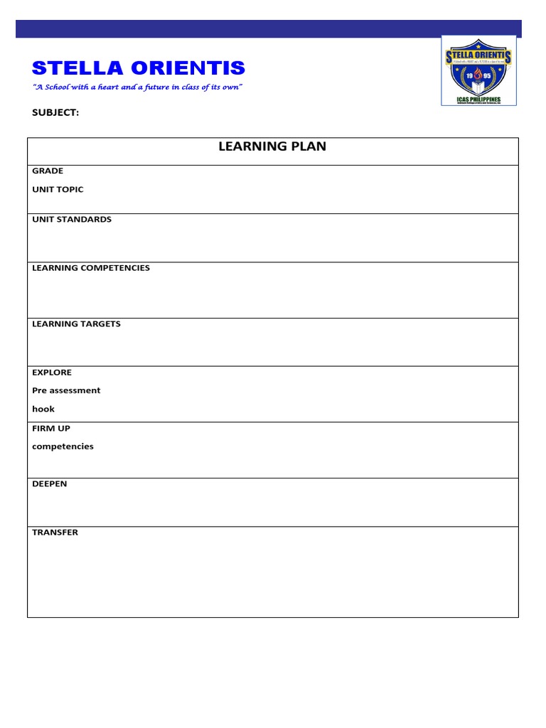 Stella Orientis: Learning Plan | PDF