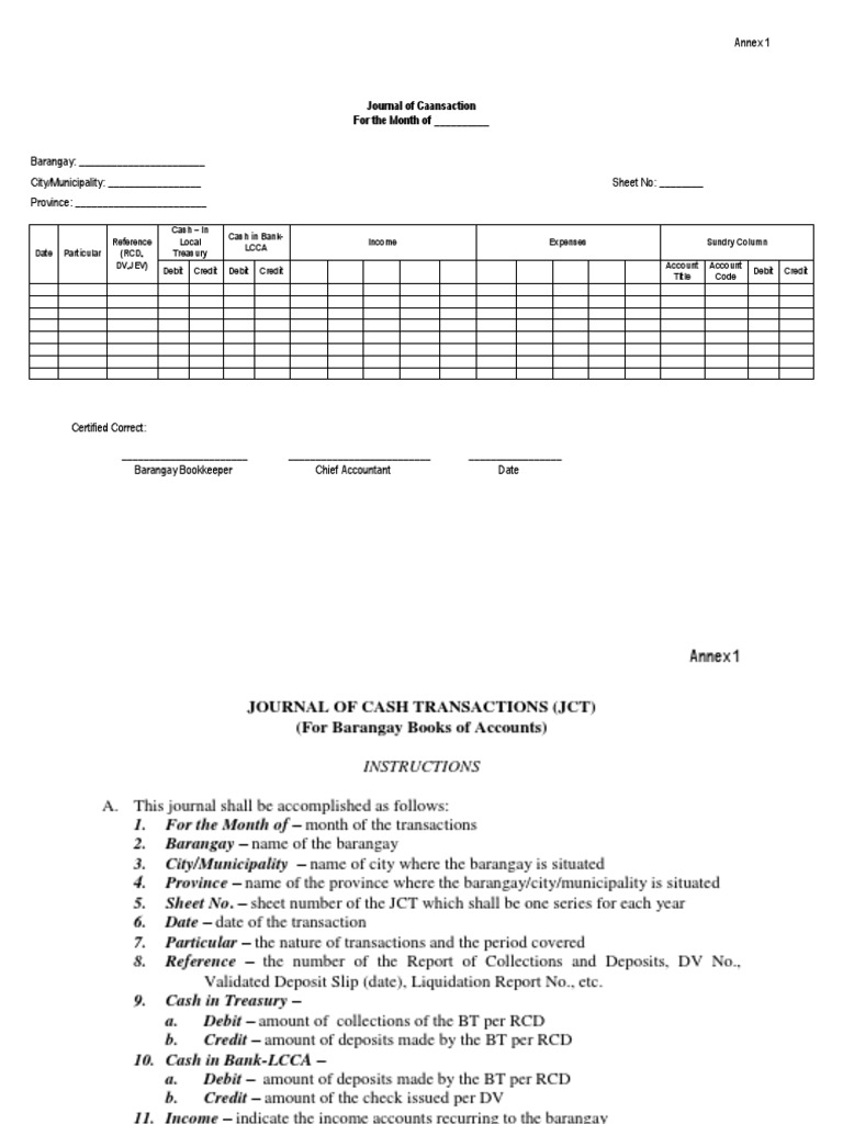 Journal of Cash Transactions | PDF | Debits And Credits | Business ...