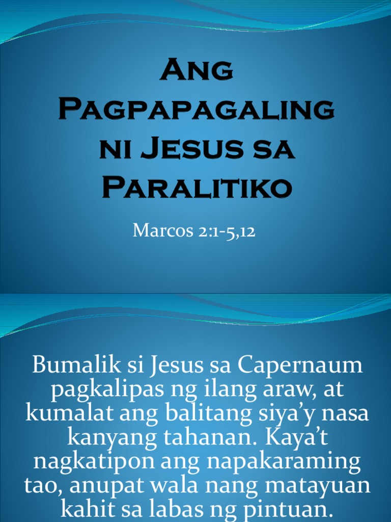 Ang Pagpapagaling Ni Jesus Sa Paralitiko | PDF