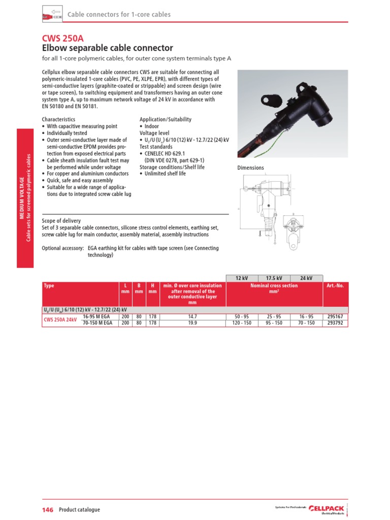 Cellpack Elbow Connector | PDF | Electrical Connector | Transformer