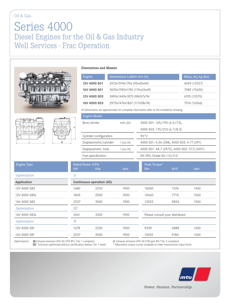 Mtu Series 4000 | PDF | Transmission (Mechanics) | Engines