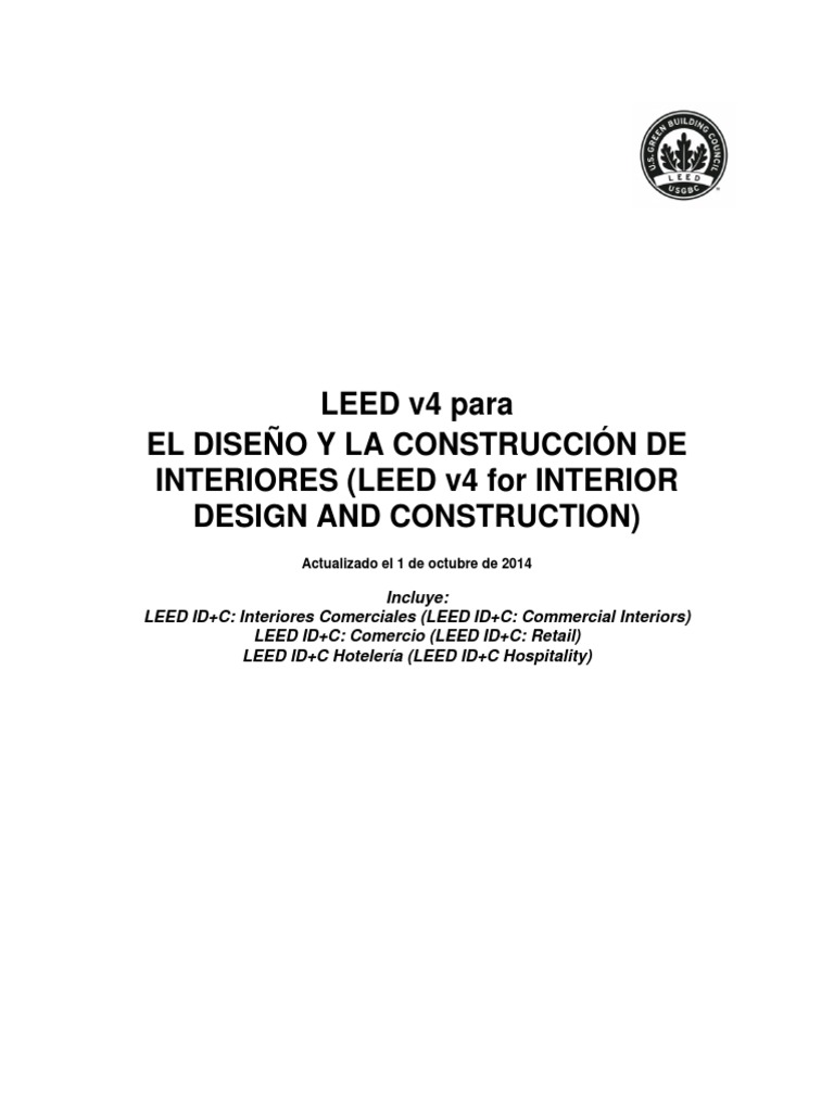 LEED v4 IDC - 10.01.14 - ES - 3.25.17 | PDF | Liderazgo en Energía y ...