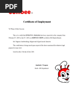 Certificate of Employment COE Template | PDF