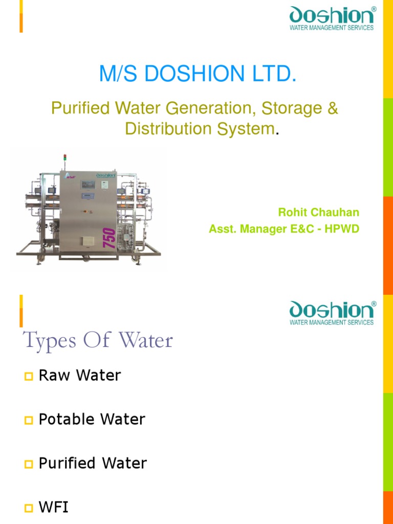 Purified Water Generation System Overview | PDF | Ion Exchange | Membrane