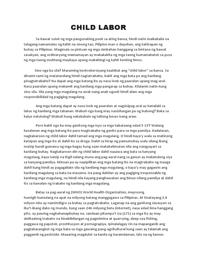 Child Labor | PDF