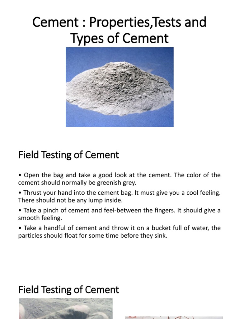 Cement Testing Methods and Types | PDF | Cement | Concrete