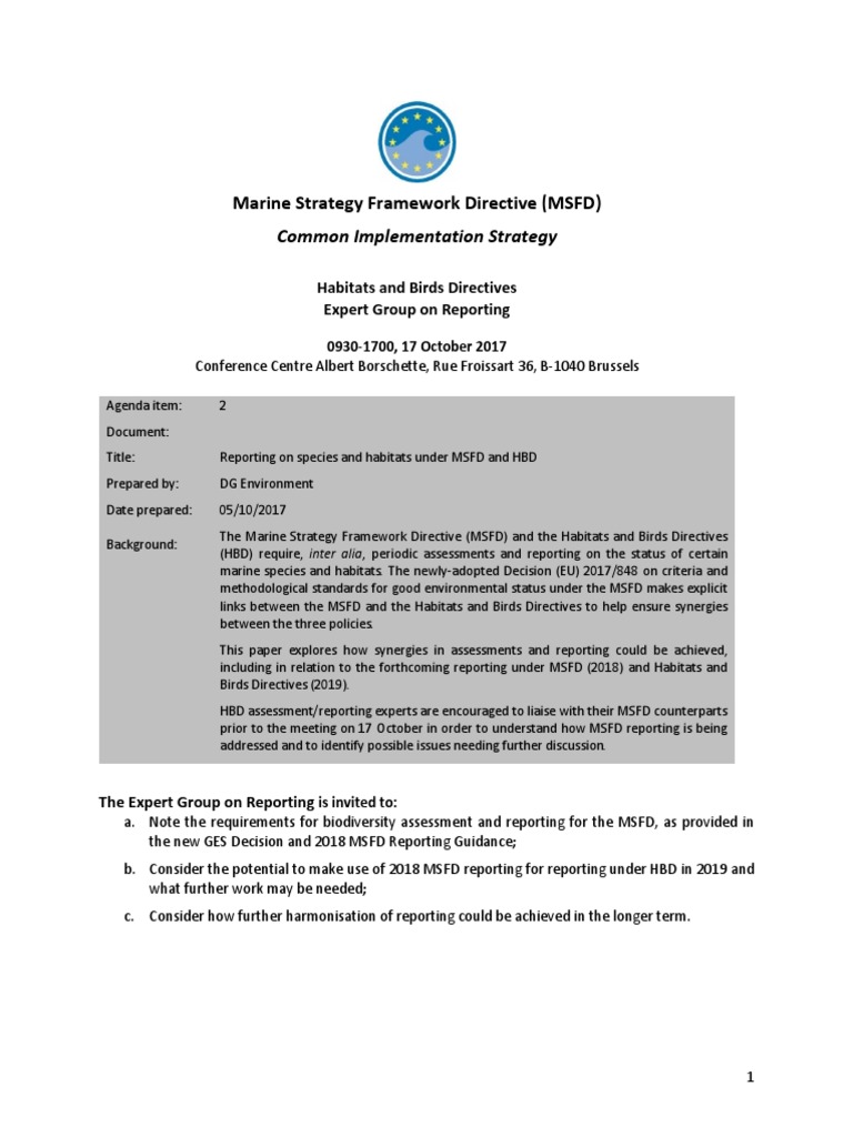 MSFD-HBD Biodiversity Reporting | PDF | Plankton | Habitat