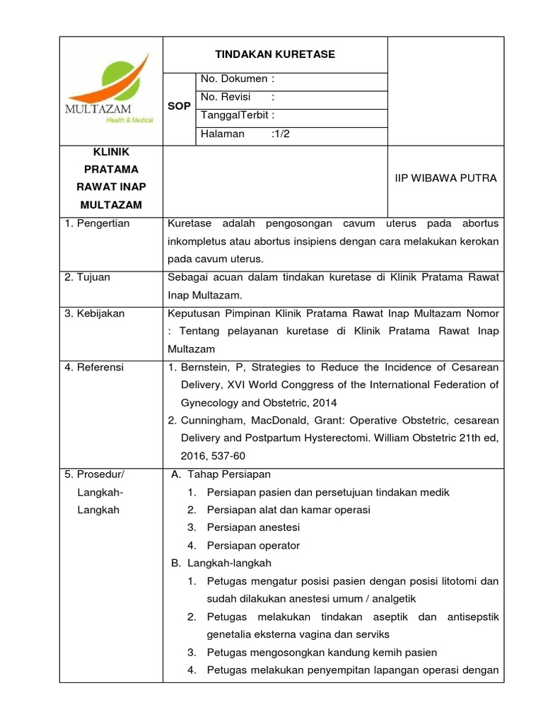 Tindakan Kuretase | PDF