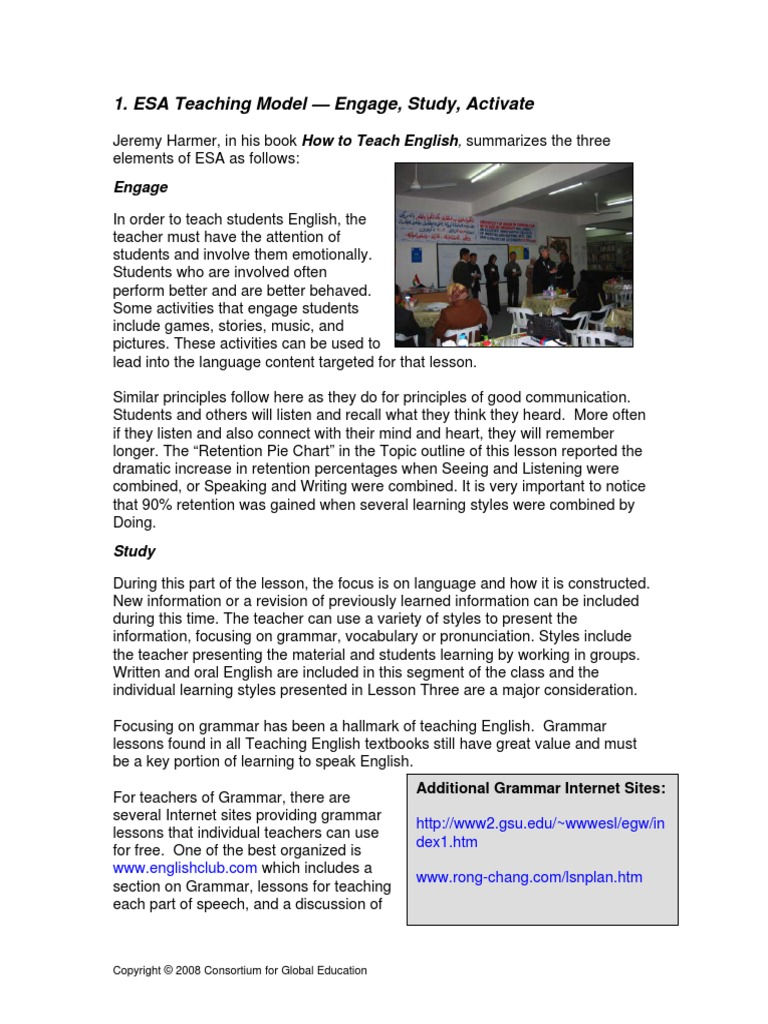 ESA Teaching Model - Engage, Study, Activate | PDF | English Language ...