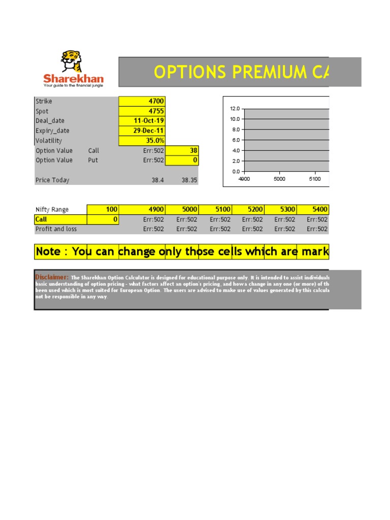 Option Premium Calculator | PDF | Option (Finance) | Financial Economics