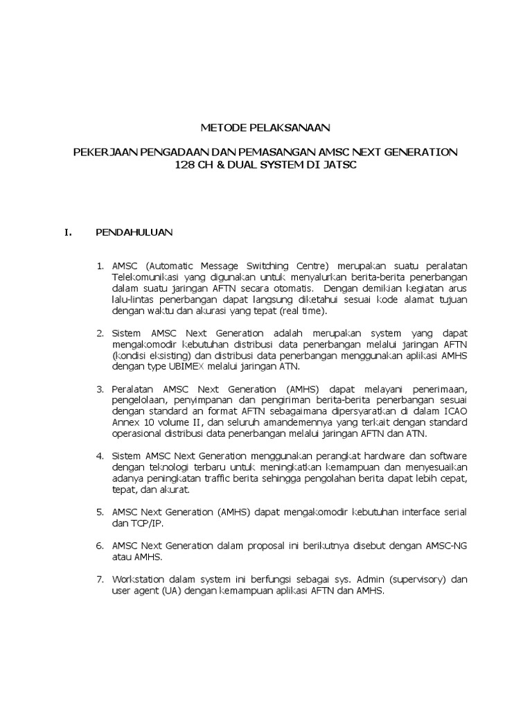 Metode Pelaksanaan AMHS JATSC | PDF | Komputer