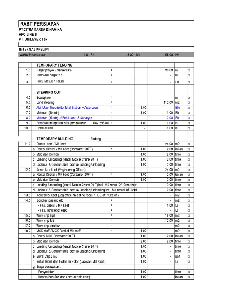 Contoh Work Breakdown Structure (WBS) | PDF | Machines | Civil Engineering