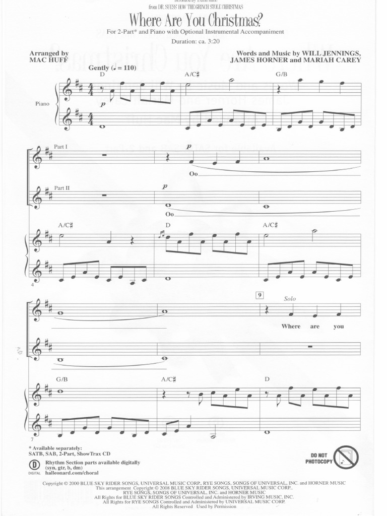 Where Are You Christmas | PDF