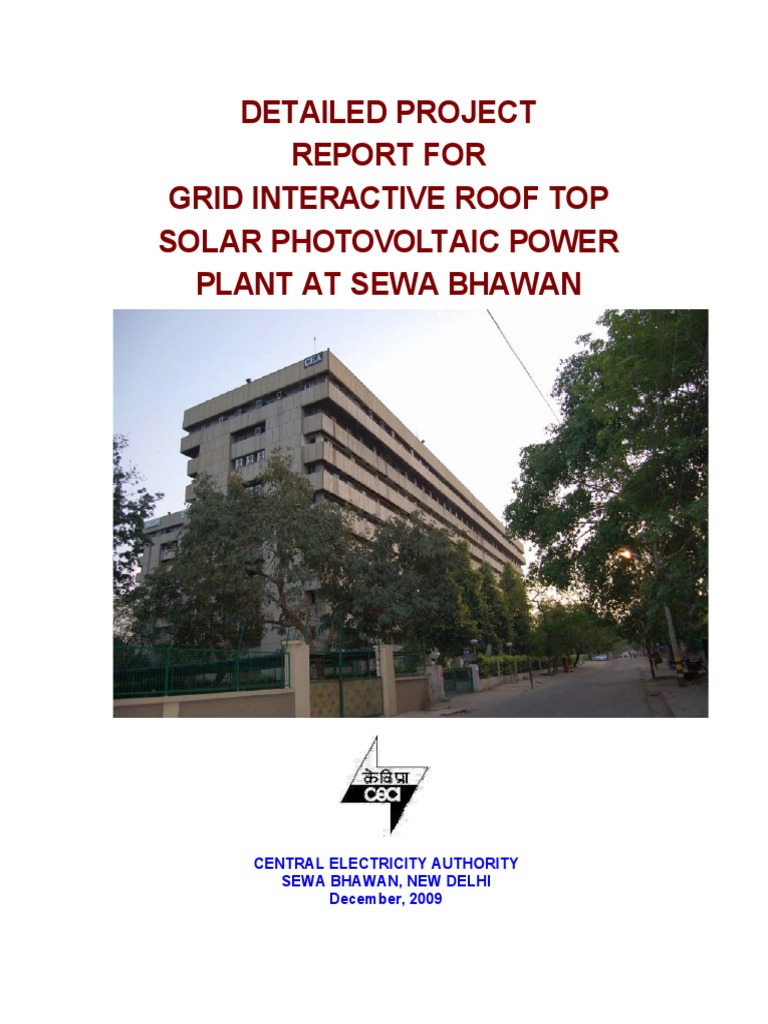 DPR for 25 kWp Solar Plant at Sewa Bhawan | PDF | Photovoltaic System ...