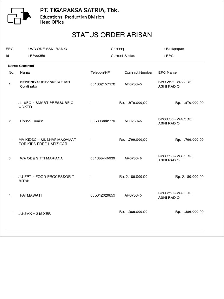 Data Arisan - GA038252 - 26 08 2019 | PDF