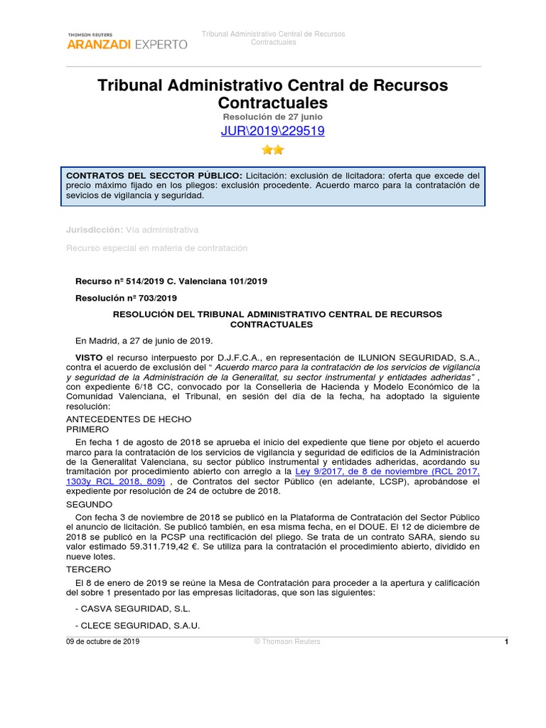TACRC 709-2019. Principio Contra Proferentem | PDF | Caso de ley ...
