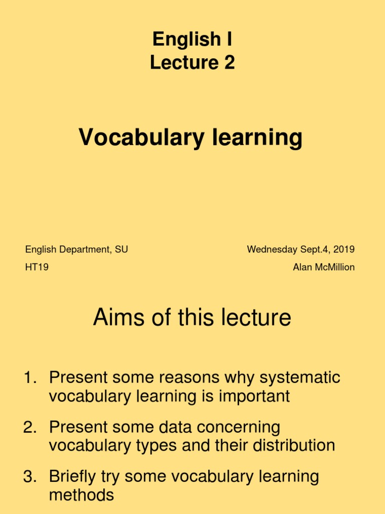 English I: Vocabulary Learning | PDF | Vocabulary | Reading Comprehension