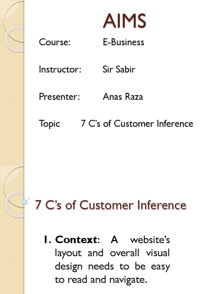 Course: E-Business Instructor: Sir Sabir Presenter: Anas Raza Topic 7 C ...