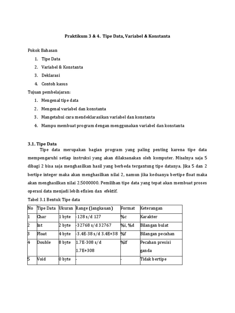 Materi Dasar Pemrograman C | PDF