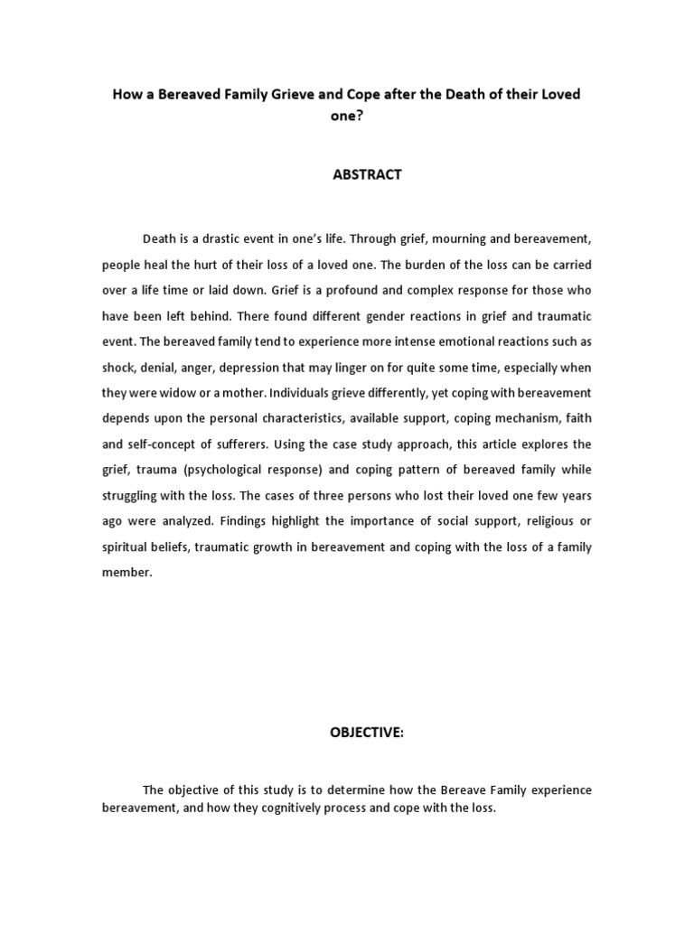 Coping with Grief: Insights for Families | PDF | Grief | Social Support