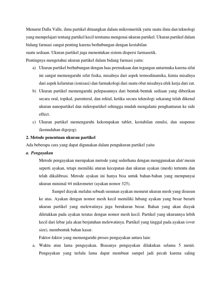 Ukuran Partikel | PDF