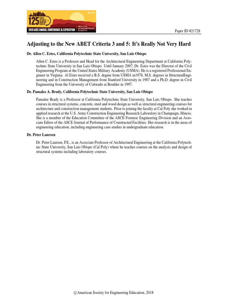Adjusting To The New Abet Criteria 3 and 5 | PDF | Engineering ...