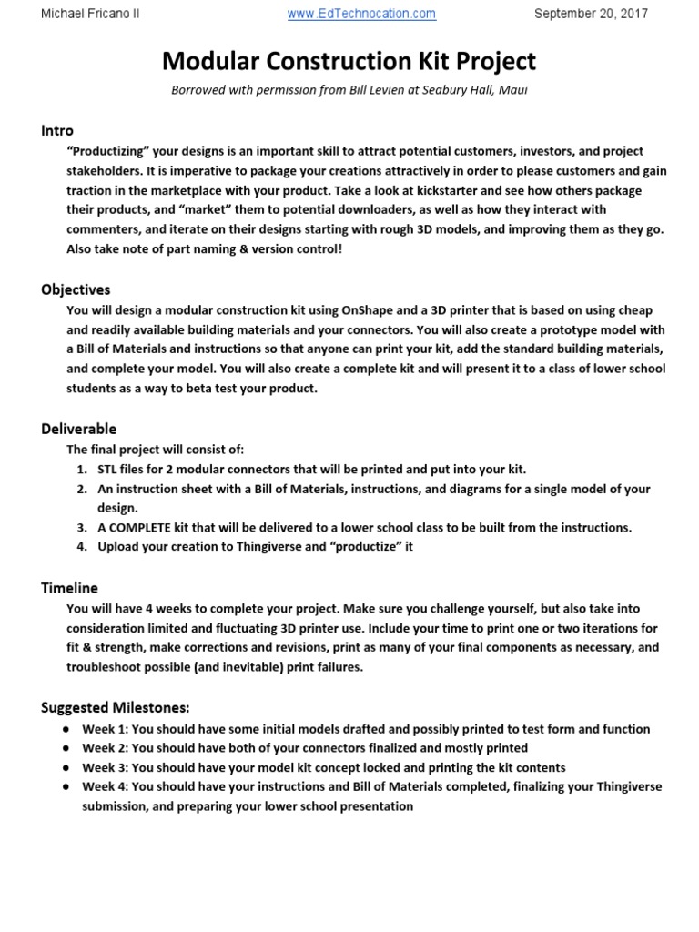 Modular: Construction Kit Project | PDF