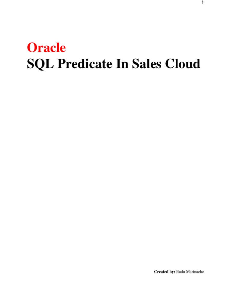 SQL Predicate | Download Free PDF | Sql | Databases