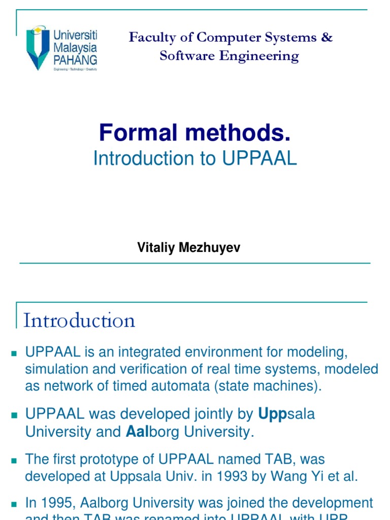 BCS2213 - Intoduction To UPPAAL | PDF | Boolean Data Type | Data Type