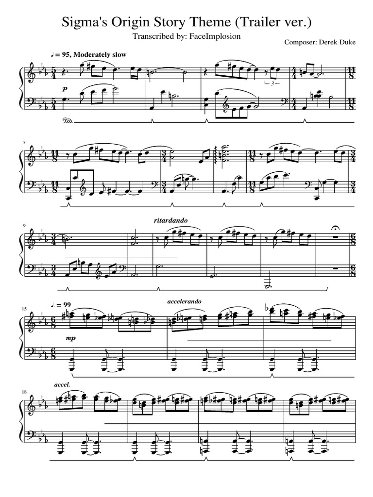 Sigma Theme From Overwatch (Piano Version) | PDF