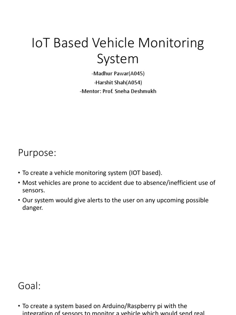 IoT Vehicle Monitoring System | PDF | Technology & Engineering