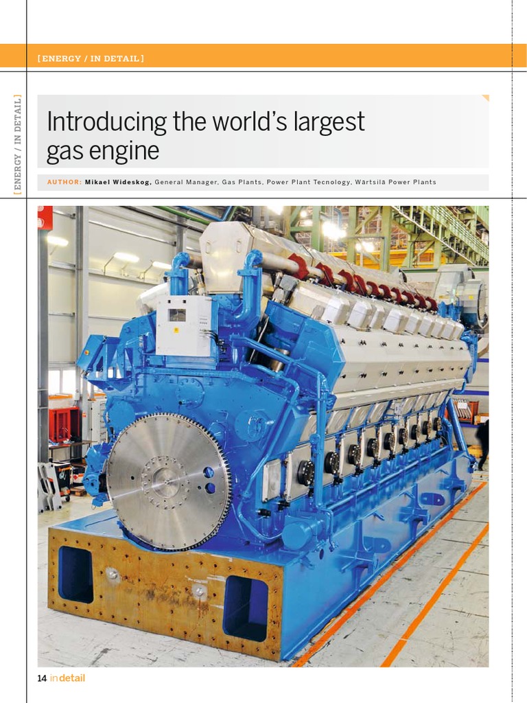 Introducing The World's Largest Gas Engine PDF | PDF | Piston | Engines