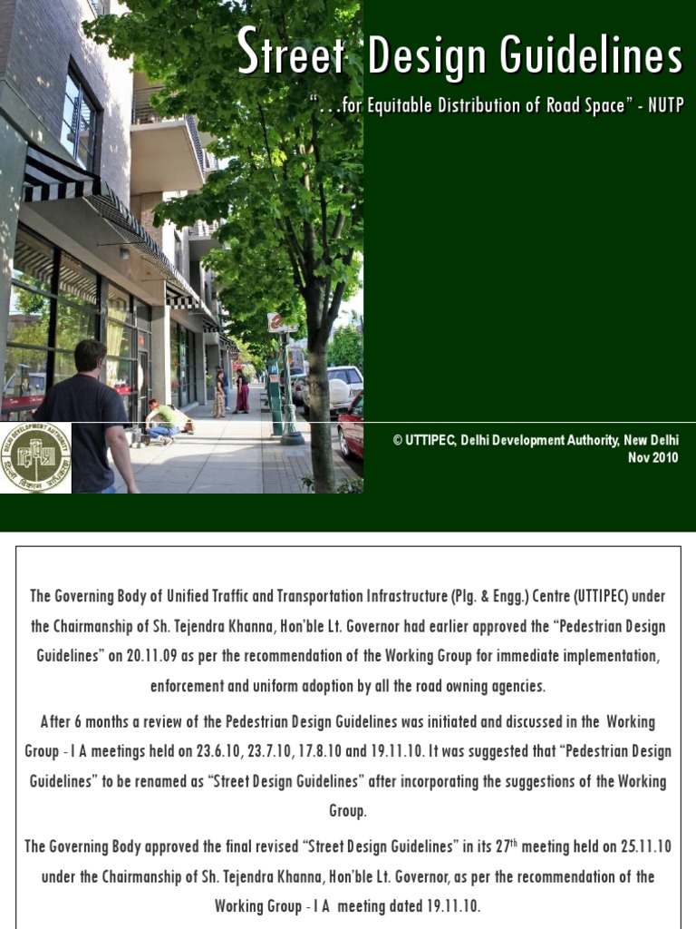 Treet Design Guidelines: " For Equitable Distribution of Road Space ...