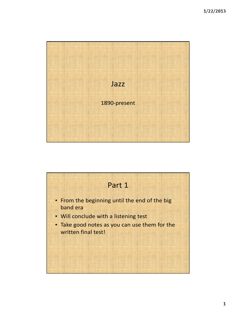 Jazz Part 1 | PDF | Jazz | Ragtime