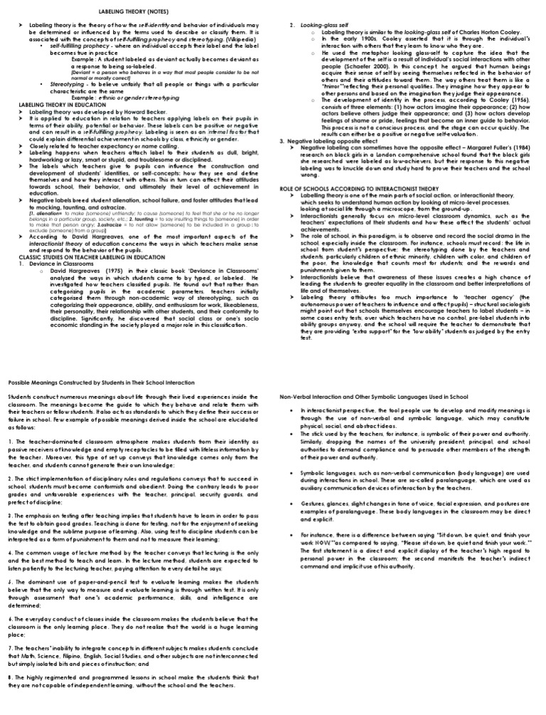 Labeling Theory Was Developed by Howard Becker | PDF | Deviance ...