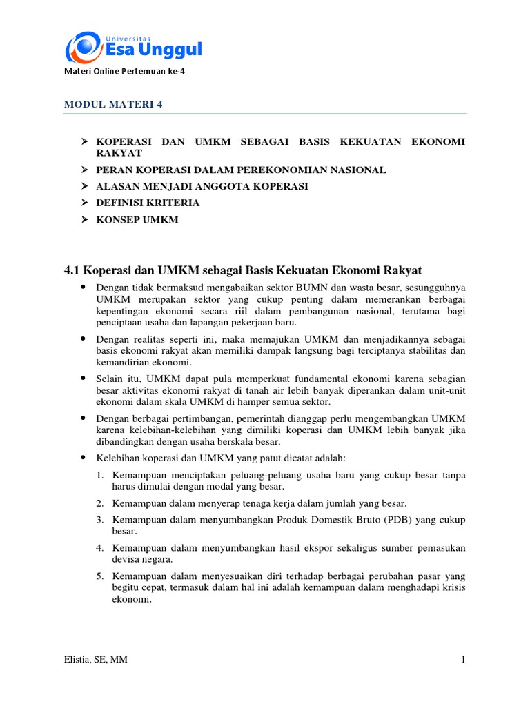 4 - Modul Online Manajemen Koperasi Dan UKM - Koperasi Dan UMKM Sebagai Basis Kekuatan Ekonomi ...