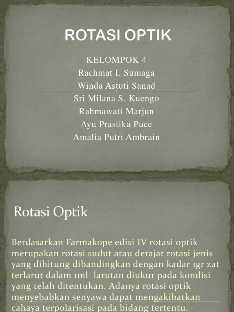 Rotasi Optik Fiks | PDF